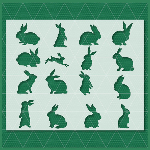 RABBITS STENCIL | Lazy Stencils