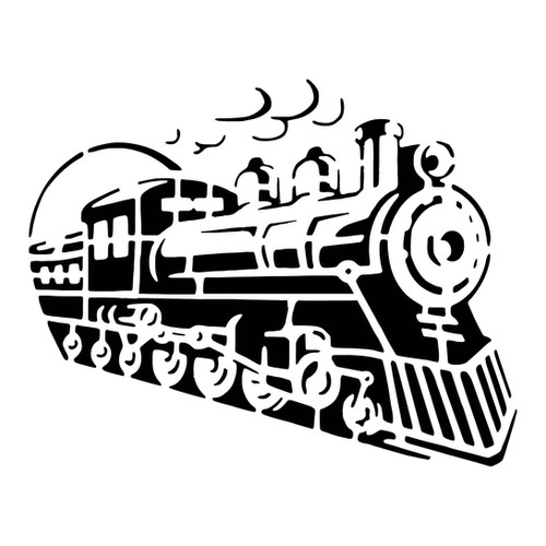 LOCOMOTIVE TRAIN STENCIL | Lazy Stencils