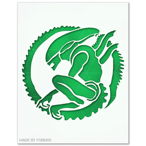 Alien Predator Stencil | Lazy Stencils