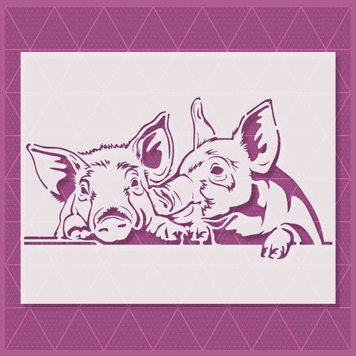 PIGS FARM STENCIL | Lazy Stencils