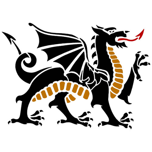 MEDIEVAL DRAGON STENCIL | Lazy Stencils