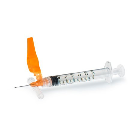 Safety Hypodermic Syringe with Needle McKesson Prevent® HT 3 mL 5/8 ...