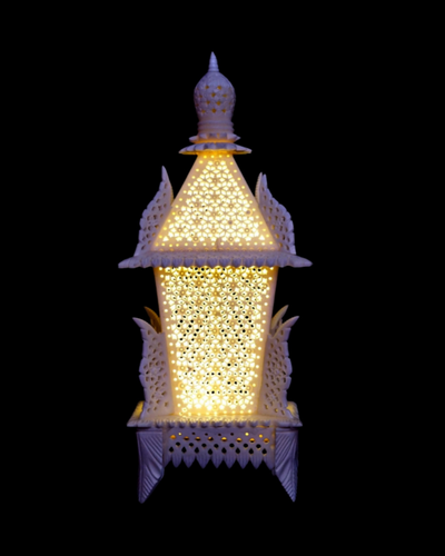 Luminous Bone Carved Lantern "Ethereal Glow" | HastIndia