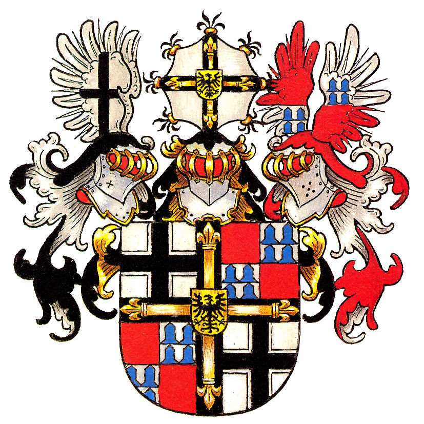 ...ein Helm und zwei Wappen