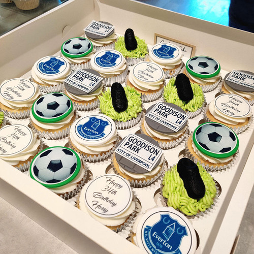 Everton F.C theme Birthday Cupcakes | create-a-cake