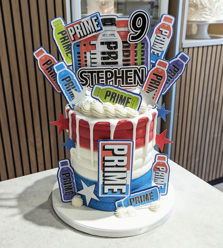 Prime 'Ice Pop' Drip Cake ♥️💙🤍 | create-a-cake