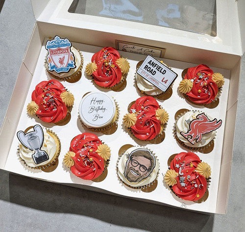 Liverpool F.C theme Birthday Cupcakes | create-a-cake