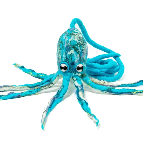 Ink Floyd - Felted Wool Octopus Cat Toy | Kittyglitz