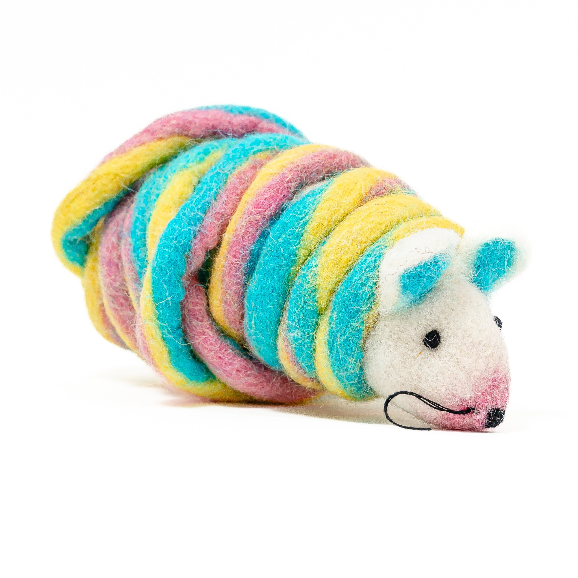 Long Tail Wool Mouse Cat Toy (Rainbow - Unicorn) | Kittyglitz