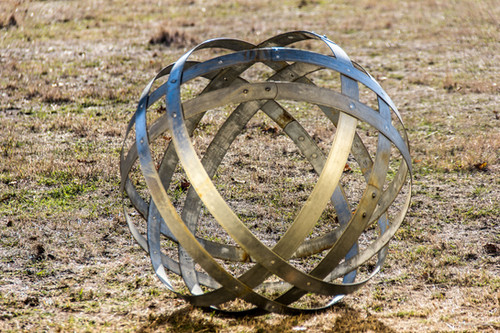 Metal Garden Art Sphere Double Banded | PURE by The Barrelman