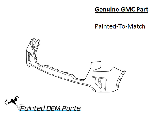 Painted 2019-2021 GMC Sierra 1500 Upper Front Bumper Cover | Genuine OEM