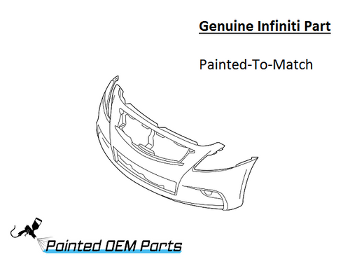 Painted 2010-2013 Infiniti G25 G37 Sedan Front Bumper Cover | Genuine OEM