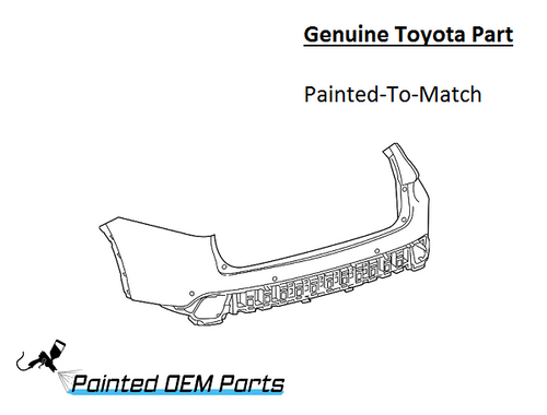 Painted 2014-2019 Toyota Highlander Rear Bumper Cover | Genuine OEM