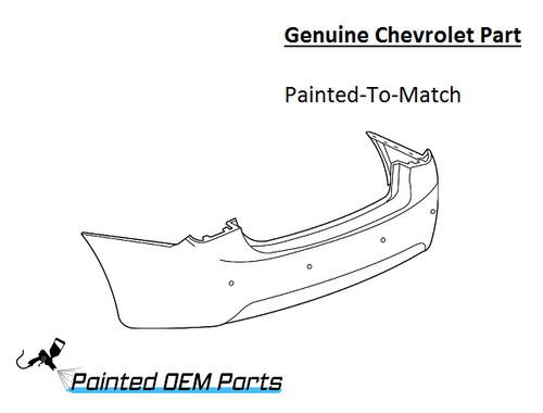 Painted 2011-2015 Chevrolet Cruze Rear Bumper Cover | Genuine OEM