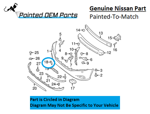 Painted 2013-2016 Nissan Pathfinder Front Tow Hook Cover | Genuine OEM