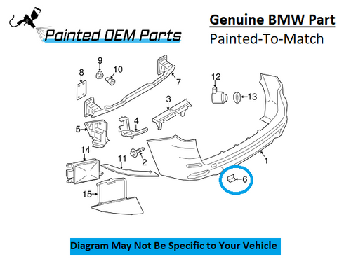 Painted 2014-2018 BMW X5 Rear Tow Hook Cover | Genuine OEM