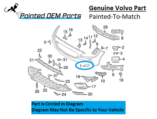 Painted 2017-2022 Volvo S90 Headlamp Washer Cover | Genuine OEM