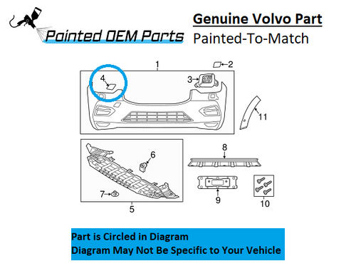 Painted 2018-2021 Volvo XC60 Front Tow Hook Cover | Genuine OEM