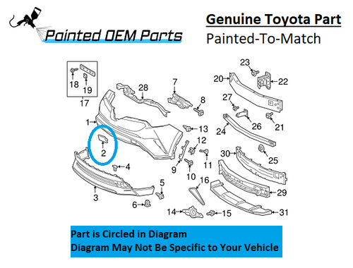 Painted 2018-2019 Toyota CHR C-HR Front Tow Hook Cover | Genuine OEM
