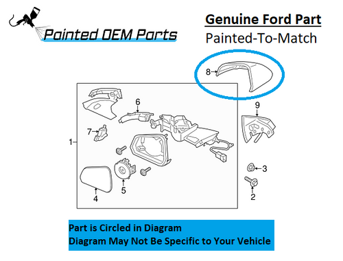 Painted 2015-2024 Ford Mustang Side Mirror Cover | Genuine OEM