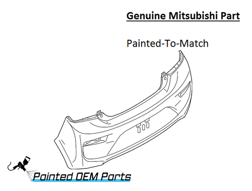 Painted 2017-2021 Mitsubishi Mirage Rear Bumper Cover | Genuine OEM