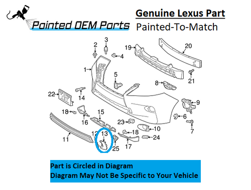 Painted 2013-2015 Lexus RX350 RX450h Front Tow Hook Cover | Genuine OEM