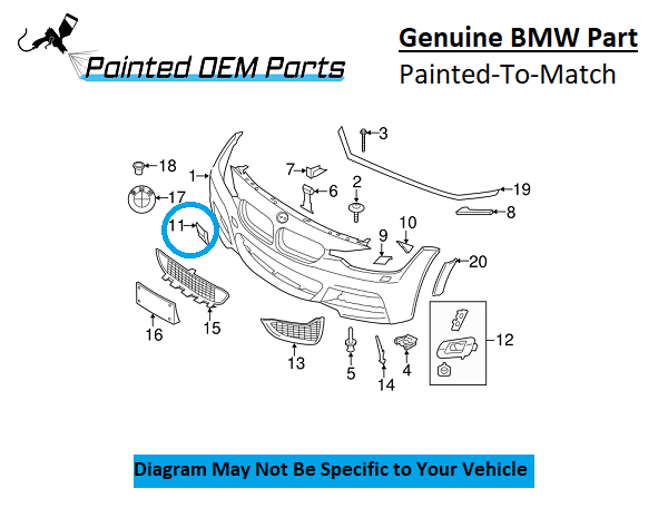 Painted 2015-2020 BMW M4 Front Tow Hook Cover | Genuine OEM