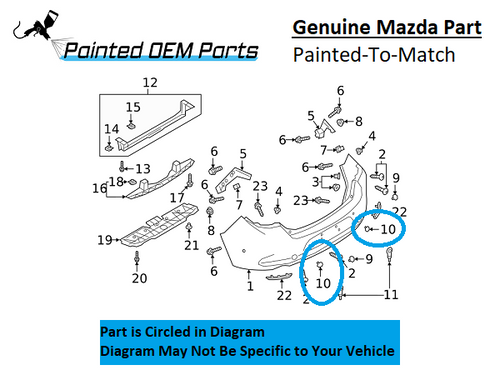 Painted 2019-2025 Mazda 3 Mazda3 Rear Tow Hook Cover | Genuine OEM