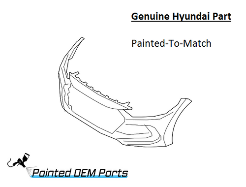 Painted 2017-2018 Hyundai Elantra Front Bumper Cover | Genuine OEM