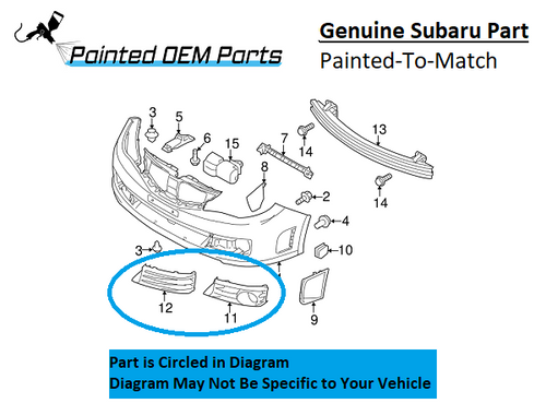 Painted 2011-2014 Subaru Impreza WRX Fog Lamp Cover | Genuine OEM