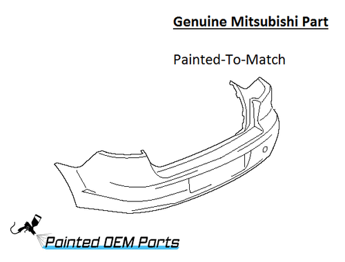 Painted 2008-2017 Mitsubishi Lancer Rear Bumper Cover | Genuine OEM