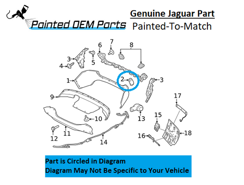 Painted 2017-2019 Jaguar XE Rear Tow Hook Cover | Genuine OEM