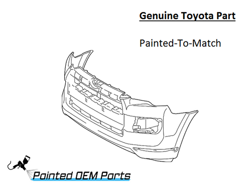 Painted 2014-2024 Toyota 4Runner Front Bumper Cover | Genuine OEM