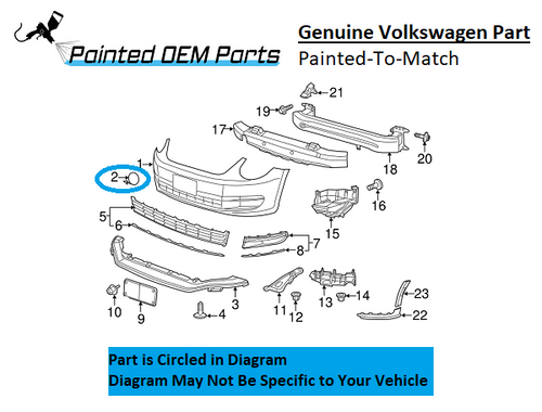 Painted 2012-2019 Volkswagen Beetle Front Tow Hook Cover | Genuine OEM