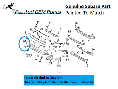 Painted 2018-2020 Subaru Crosstrek Front Tow Hook Cover | Genuine OEM