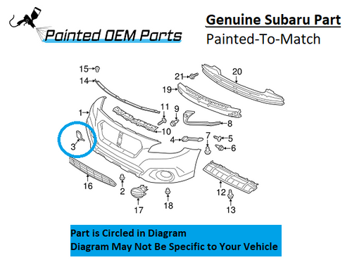 Painted 2015-2017 Subaru Outback Front Tow Hook Cover | Genuine OEM