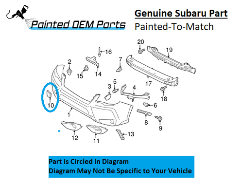 Painted 2017-2018 Subaru Forester Front Tow Hook Cover | Genuine OEM