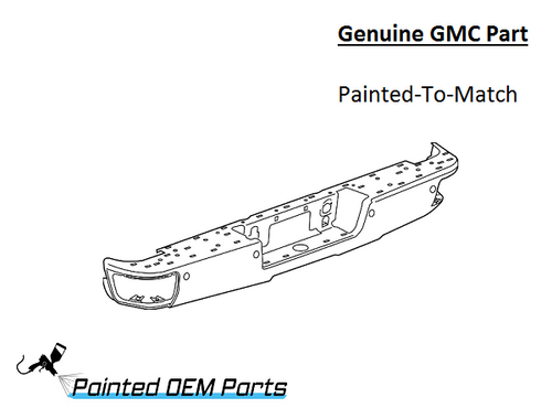 Painted 2014-2019 GMC Sierra 1500 Rear Bumper | Genuine OEM