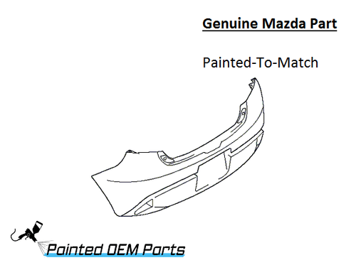 Painted 2011-2014 Mazda 2 Mazda2 Rear Bumper Cover | Genuine OEM