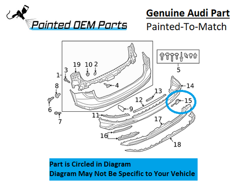Painted 2019-2024 Audi Q3 Rear Tow Hook Cover | Genuine OEM