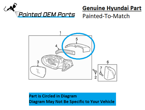 Painted 2016-2021 Hyundai Tucson Exterior Side Mirror Cover | Genuine OEM