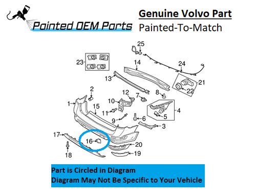 Painted 2008-2016 Volvo XC70 Rear Tow Hook Cover | Genuine OEM