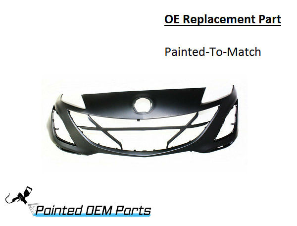 Painted 2010-2011 Mazda 3 Mazda3 Front Bumper Cover | OE Replacement