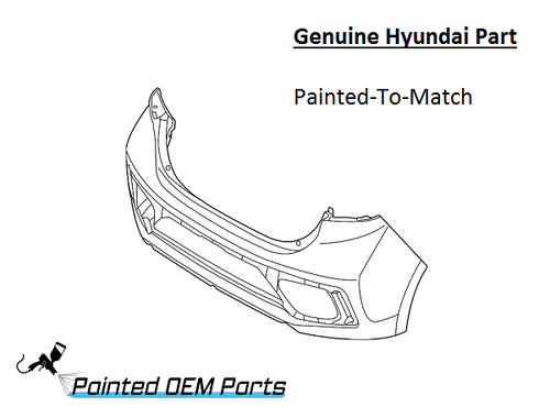 Painted 2017-2022 Hyundai Ioniq Rear Bumper Cover | Genuine OEM