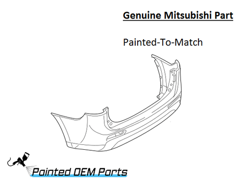 Painted 2014-2015 Mitsubishi Outlander Rear Bumper Cover | Genuine OEM