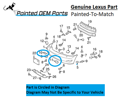 Painted 2004-2009 Lexus RX330 RX350 Front Tow Hook Cover | Genuine OEM