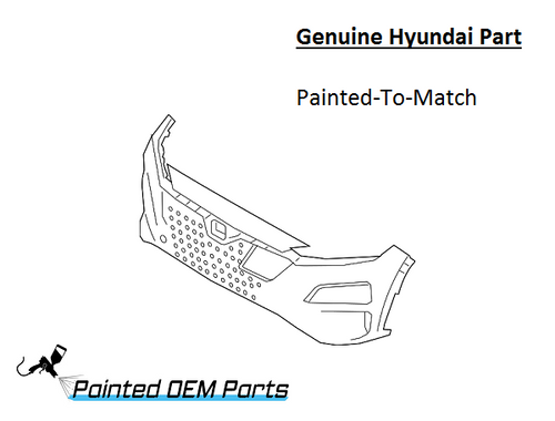 Painted 2019-2021 Hyundai Kona EV Front Bumper Cover | Genuine OEM