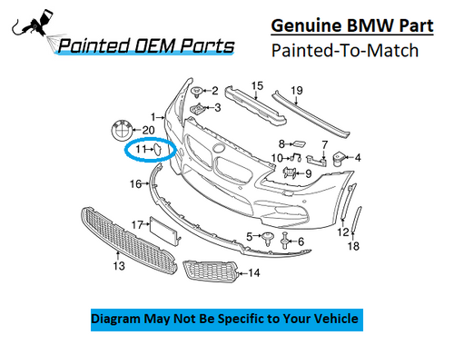 Painted 2016-2019 BMW X1 Front Tow Hook Cover | Genuine OEM