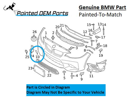 Painted 2019-2021 BMW M2 Front Tow Hook Cover | Genuine OEM