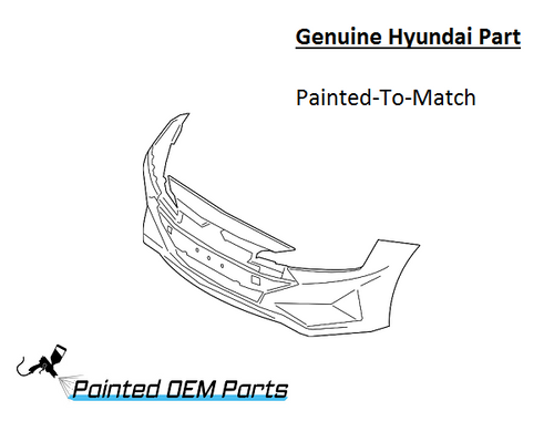 Painted 2019-2020 Hyundai Elantra Front Bumper Cover | Genuine OEM